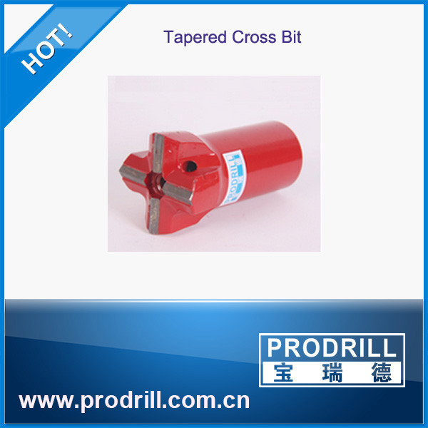 rock drill tool tapered cross bit 3 flushing length 70mm for quarry granite