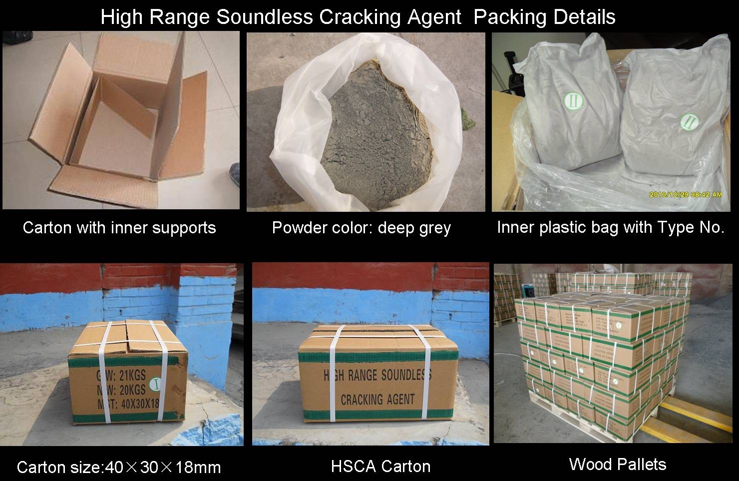 High range soundless cracking agent (HSCA) for demolition