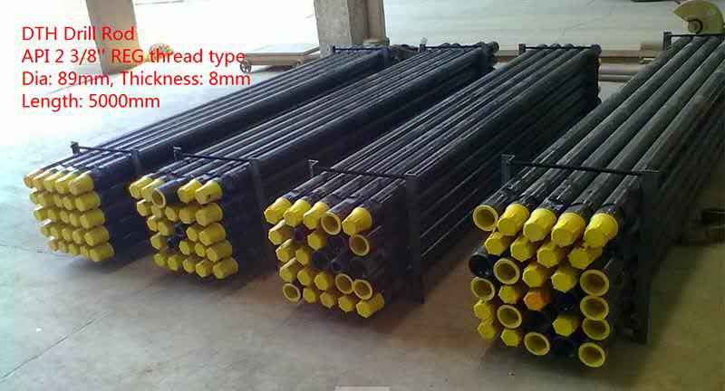 DTH drill pipe, diameter 89mm, L=5000mm, wall thickness 8mm